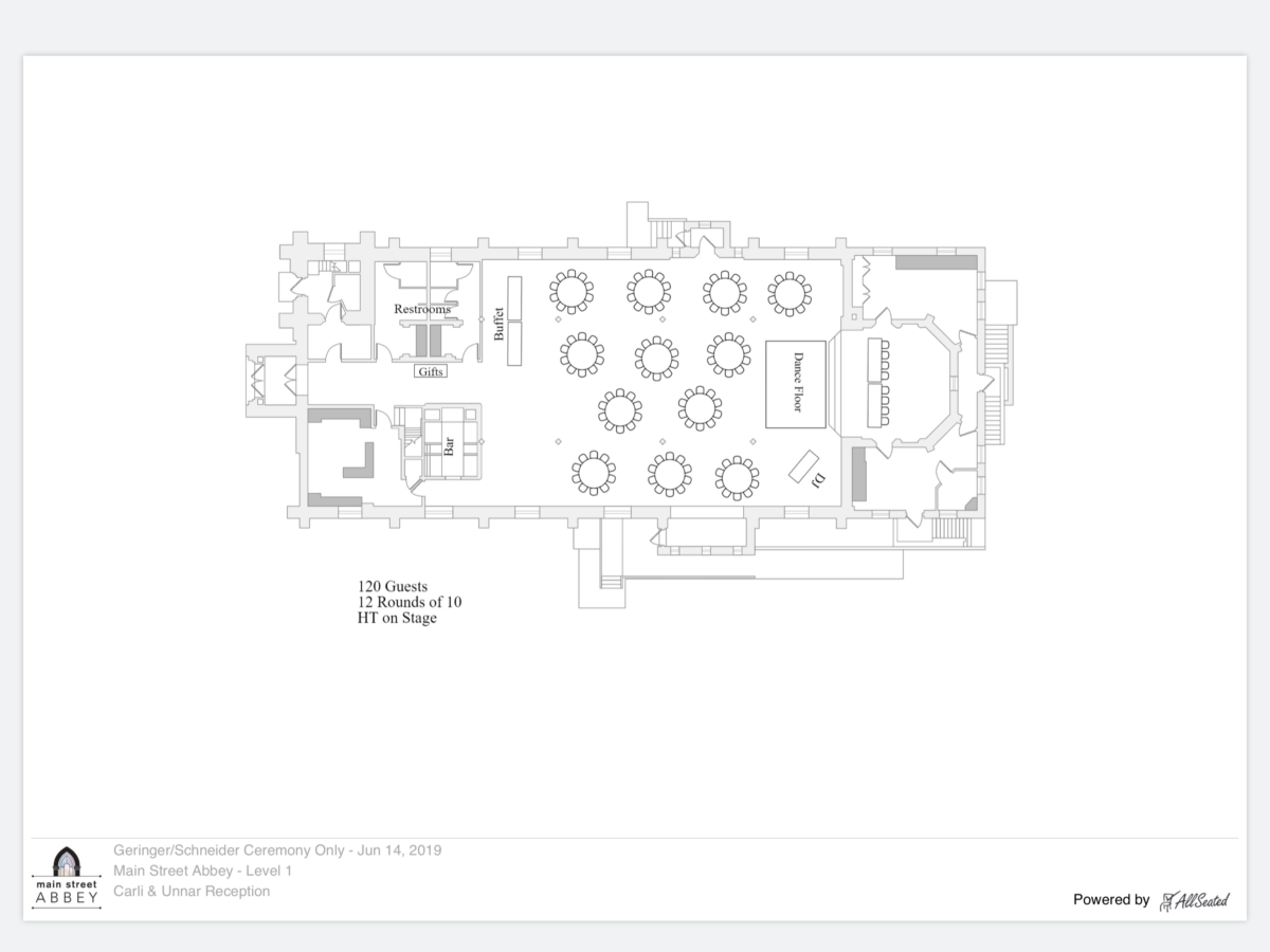 Reception Floor Plans – Main Street Abbey