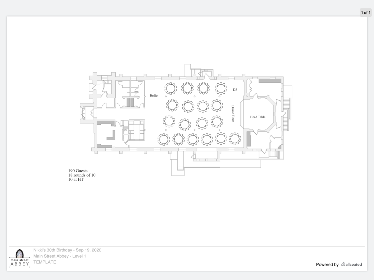 Reception Floor Plans – Main Street Abbey